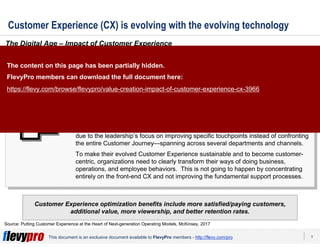 Value Creation: Impact of Customer Experience (CX) | PPT