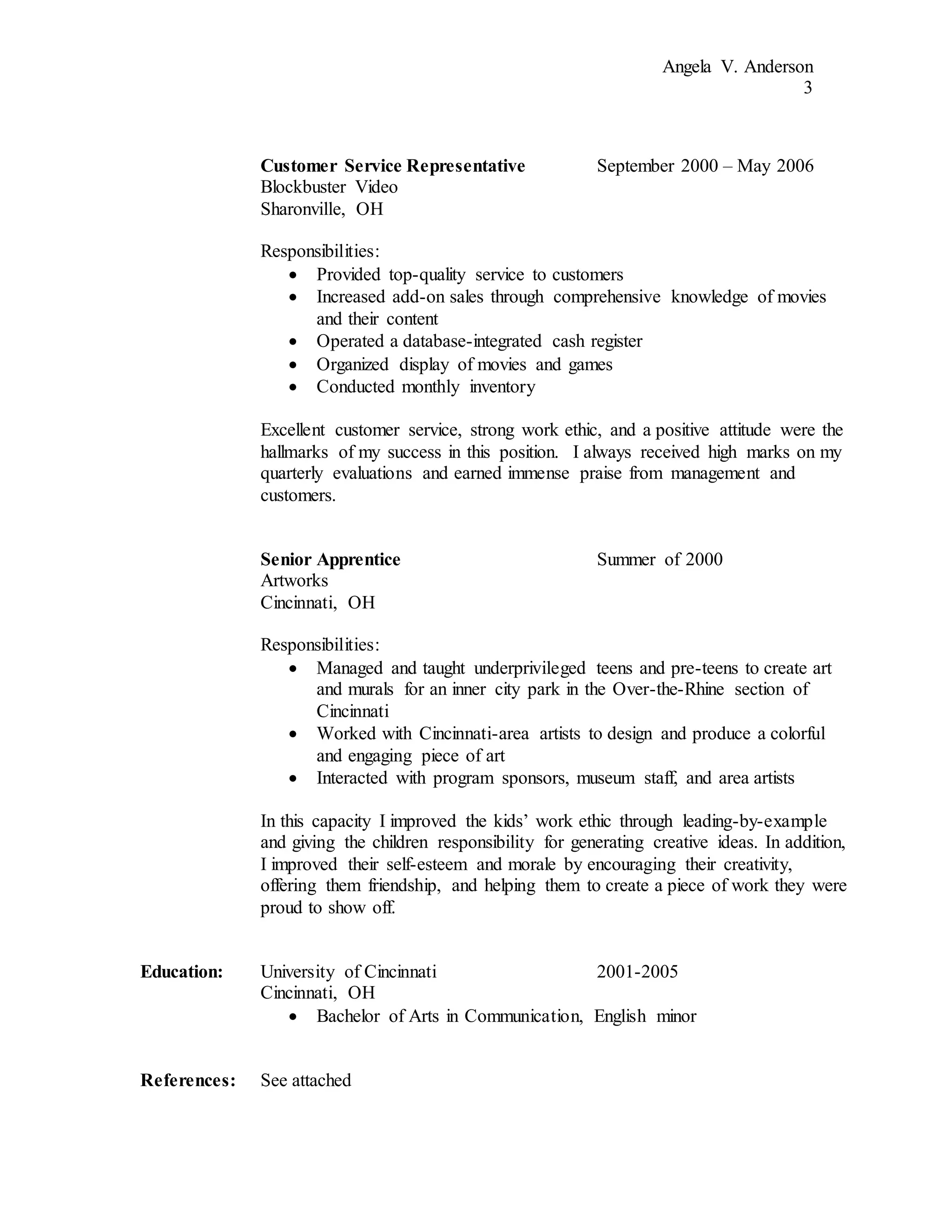 Angela Anderson USA resume no cover letter | DOCX | Retail Industry ...