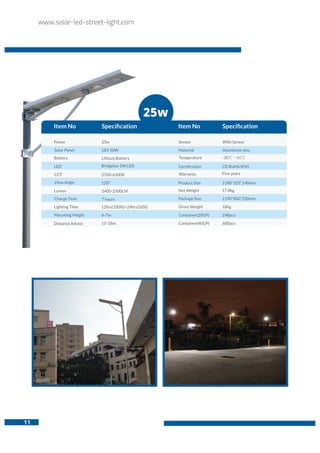 Solar LED Street Light Catalogue | PDF