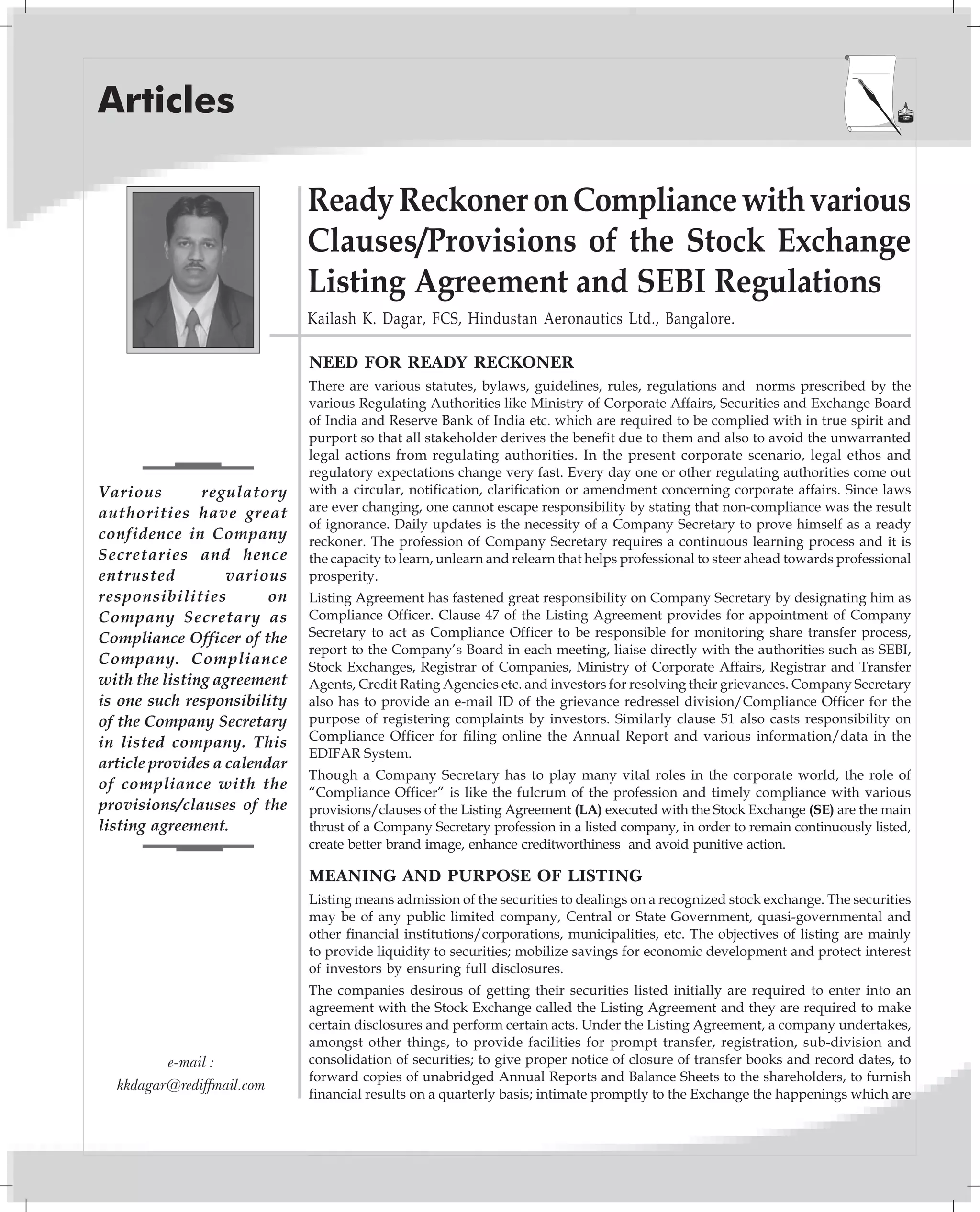 Ready Reckoner on Compliance | PDF