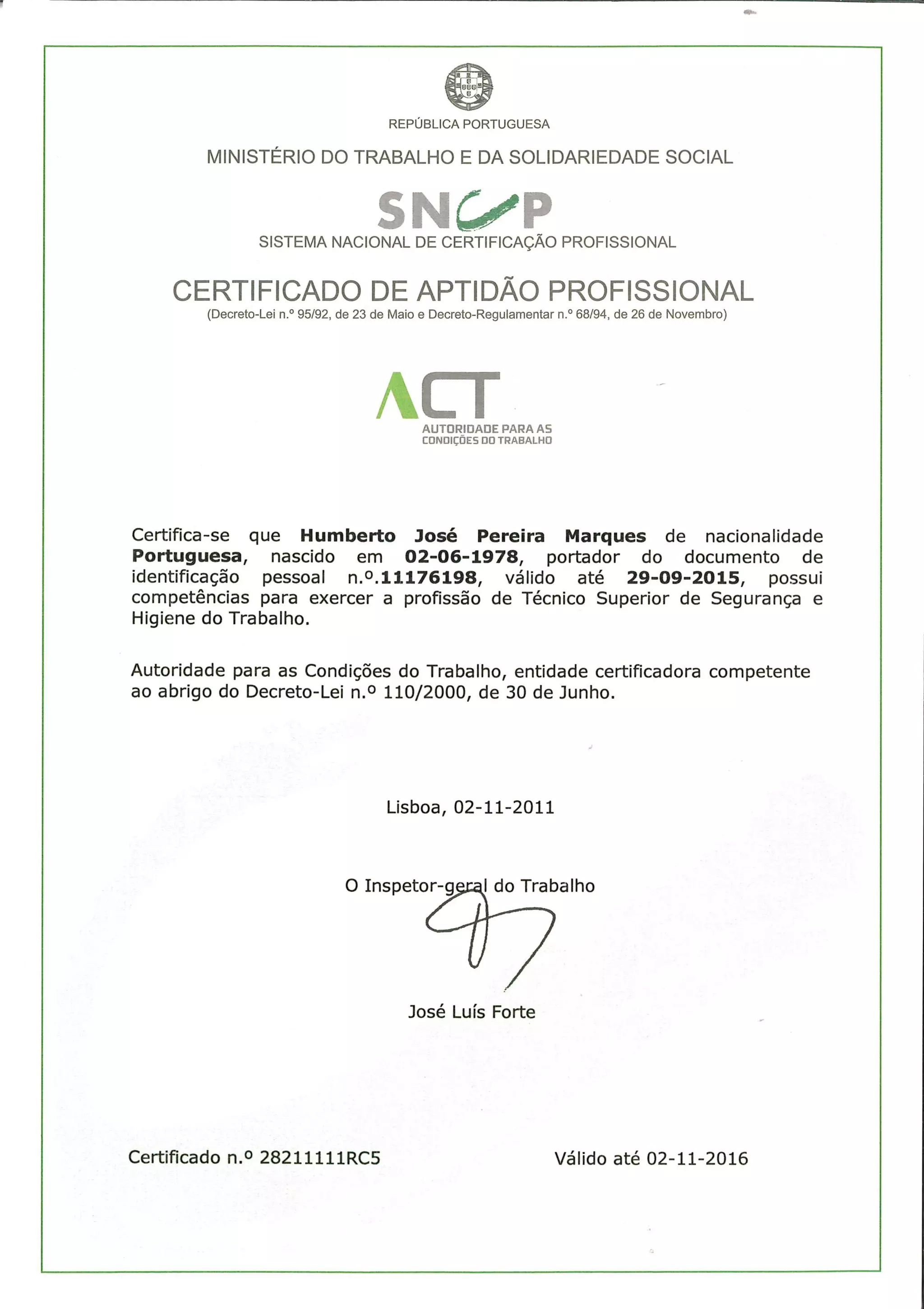 HSE certificate | PDF