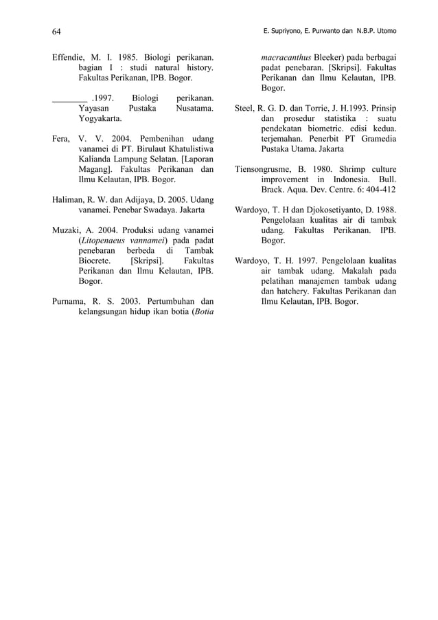 PRODUKSI TOKOLAN UDANG VANAMEI (Litopenaeus vannamei) DALAM HAPA DENGAN PADAT PENEBARAN YANG ...