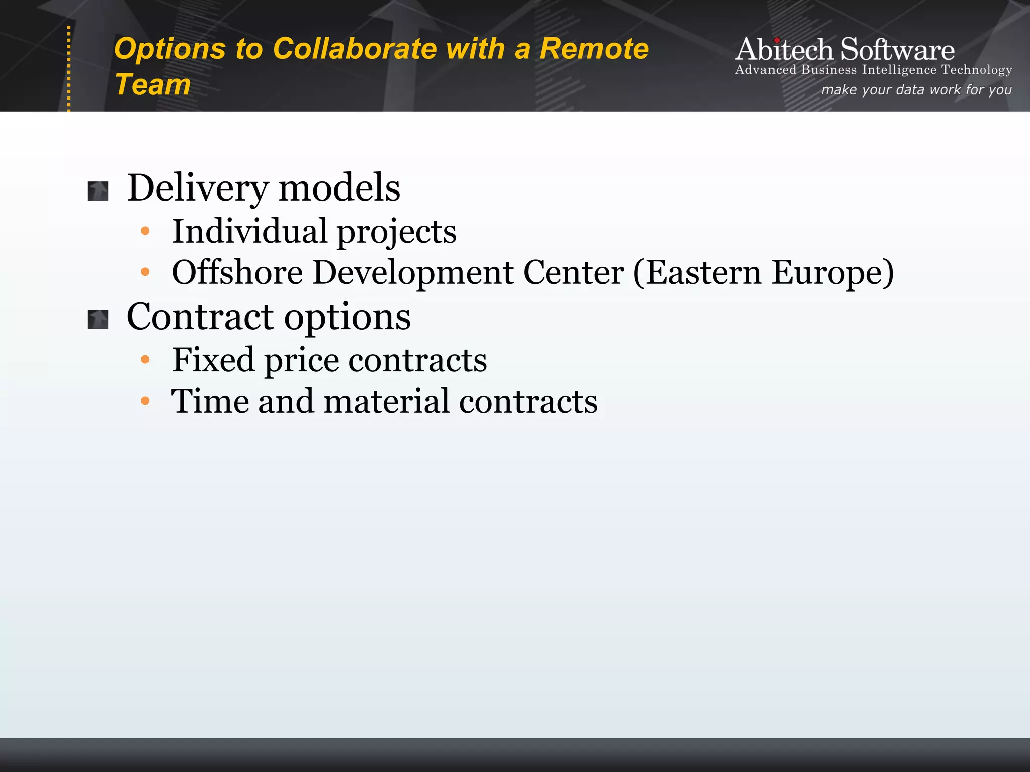 Abitech Software - Collaboration Options | PPT