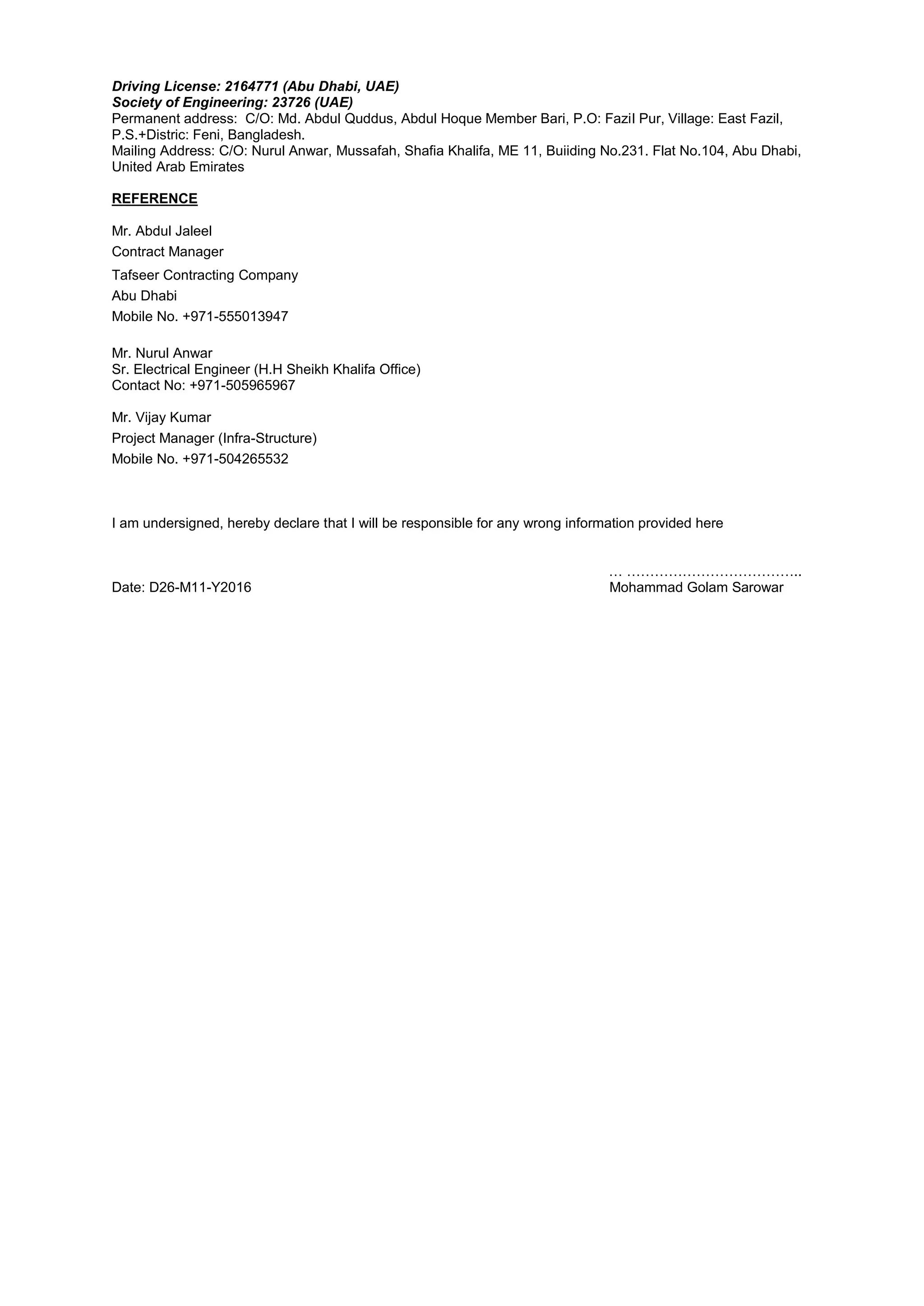 CV_Mohammad Golam Sarowar _Civil Engineer | PDF