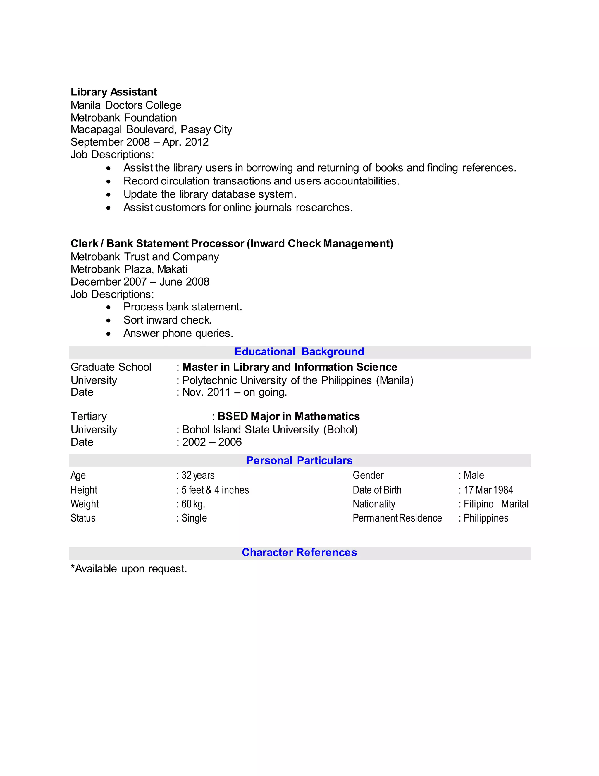 Nelson M Resume | PDF