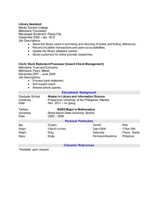 Nelson M Resume | DOCX