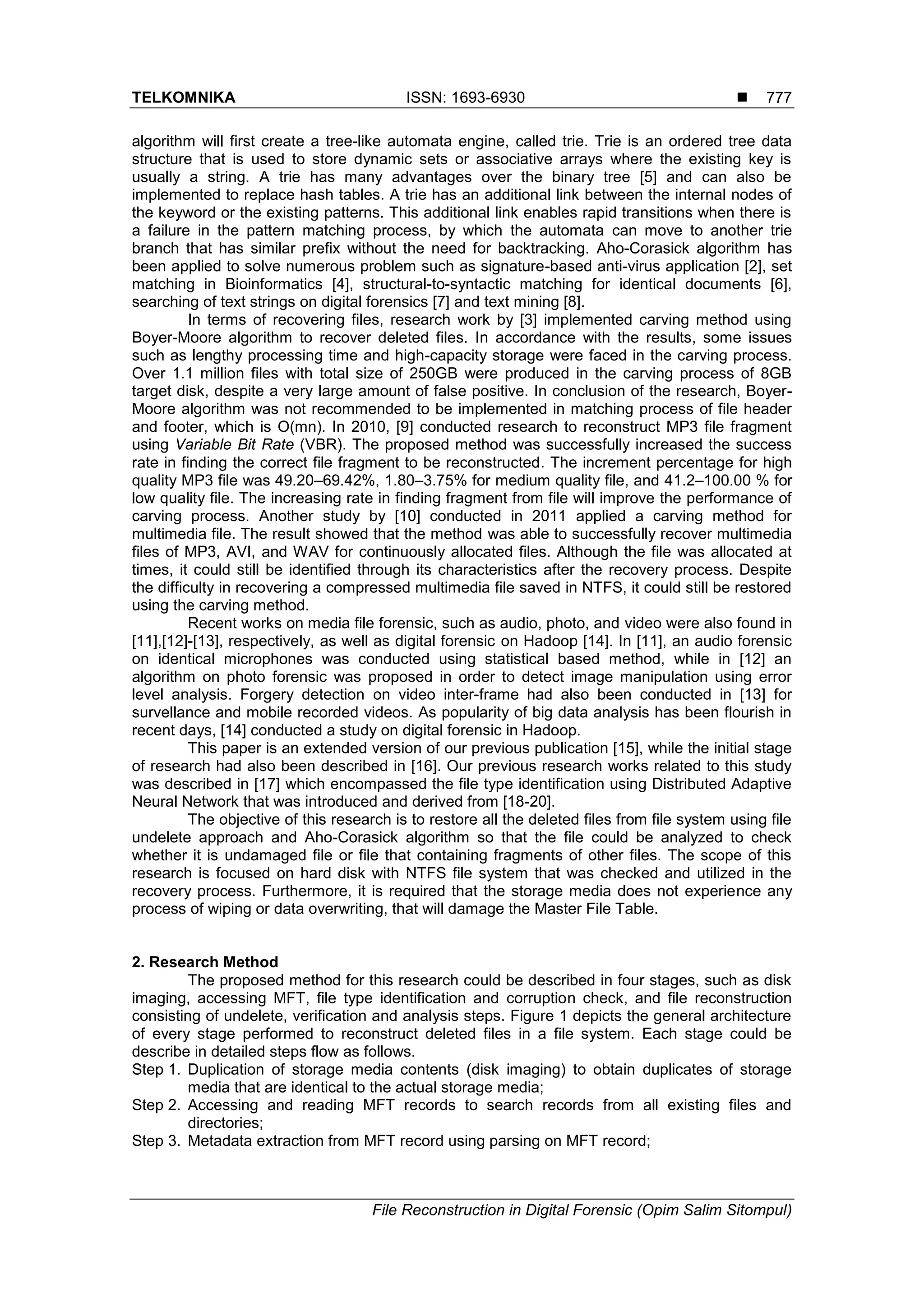 File Reconstruction in Digital Forensic | PDF