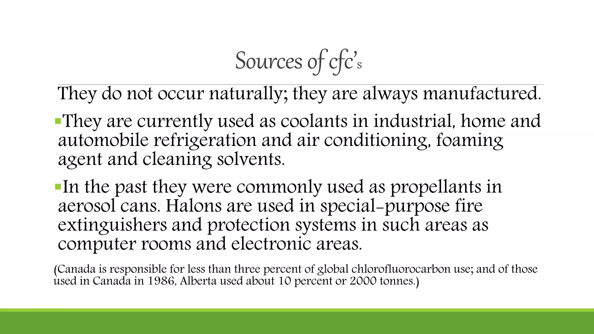 cfc and its protocol to reduce its usage | PPTX
