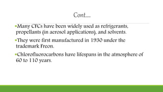 cfc and its protocol to reduce its usage | PPTX