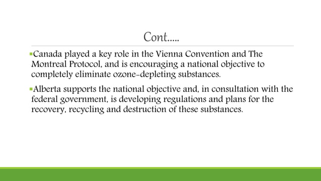 cfc and its protocol to reduce its usage | PPTX | Chemistry | Science