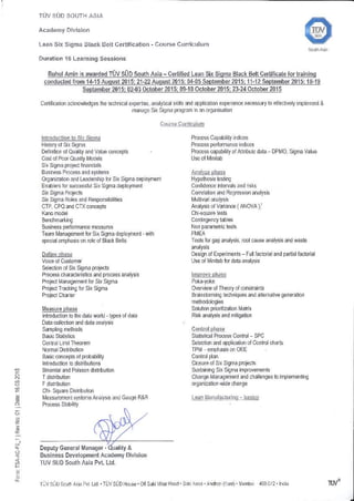 Lean Six Sigma Black Belt Course Curriculum | PDF
