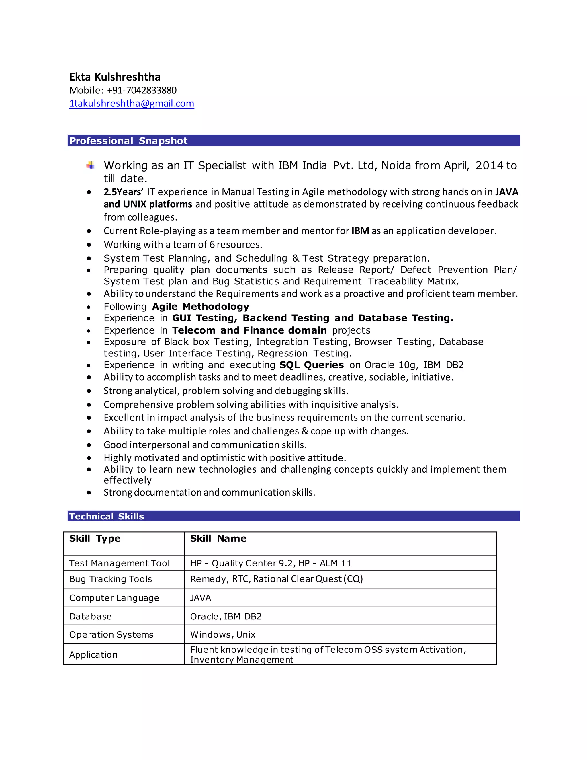 Ekta Kulshreshtha_Resume | PDF