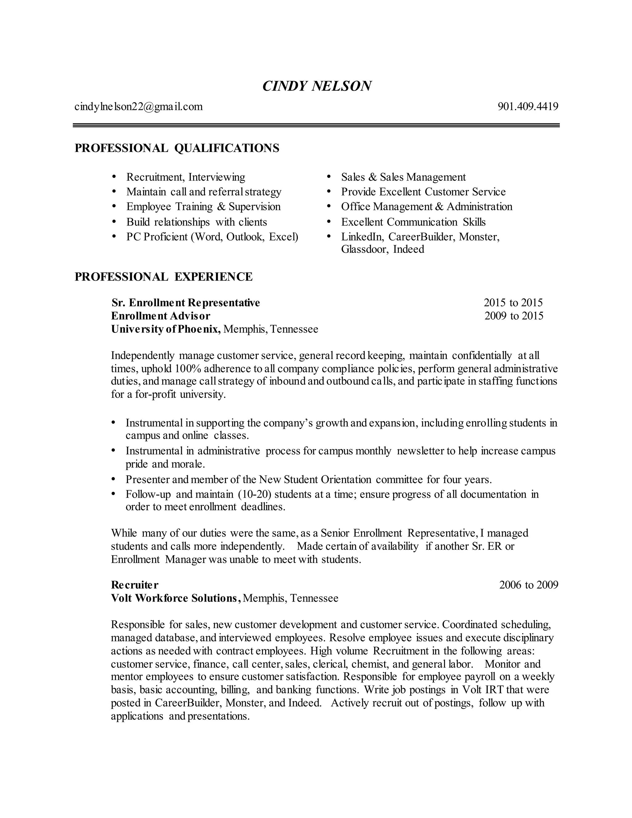 Cindy's business resume | PDF