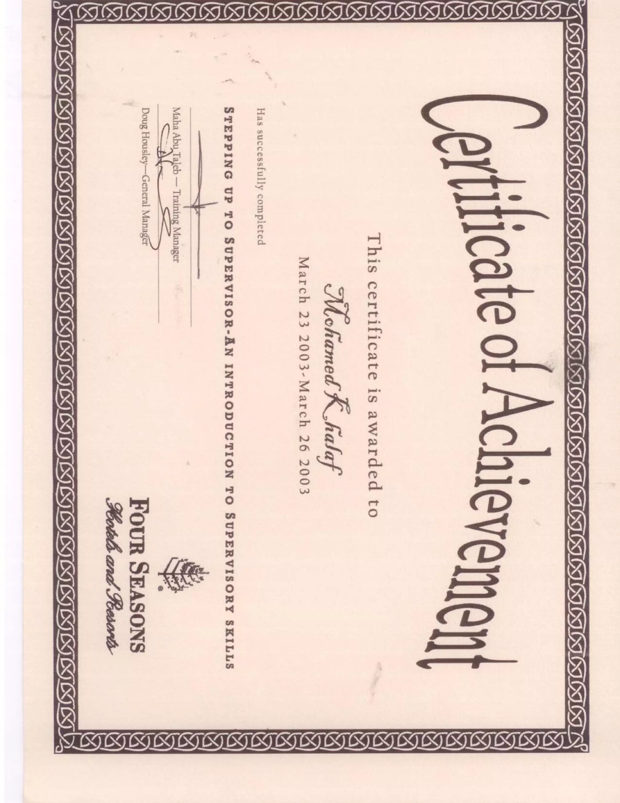 Four Seasons S.D.P Certificate 2003.PDF
