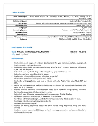 Sai Sharan_UI_Resume | DOC | Web Design and HTML | Internet