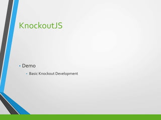 KnockOutjs from Scratch | PPTX