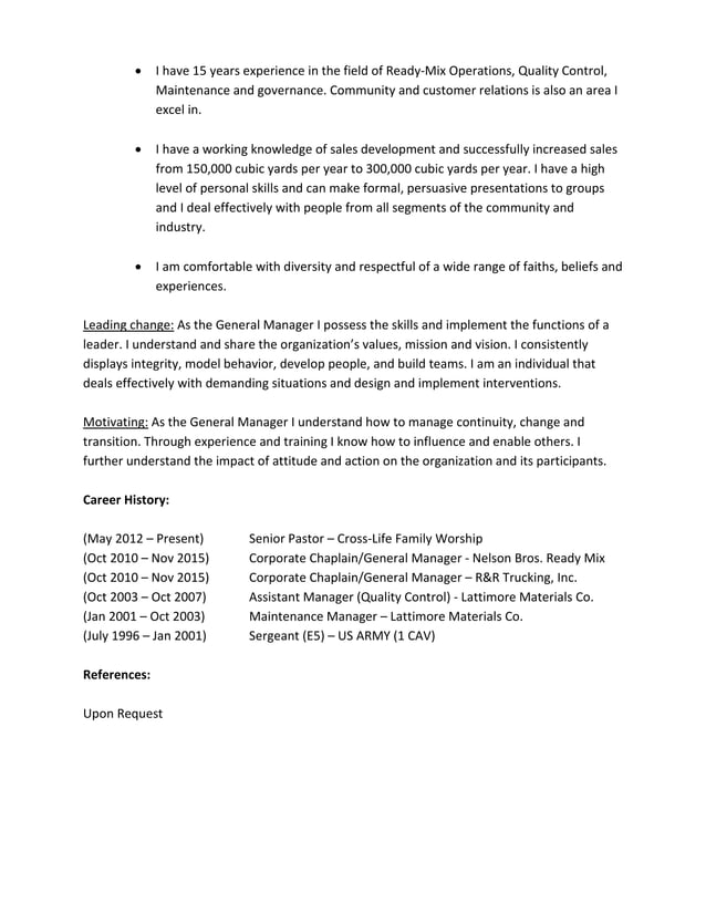 Eric Philpot Resume : General Manager | PDF