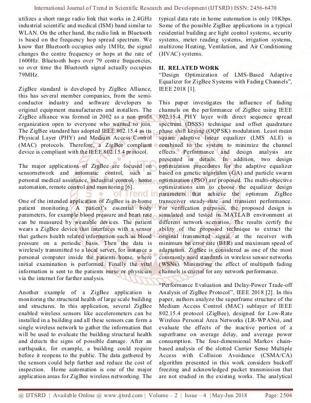 Literature Survey On Zigbee Ieee 802154 System Implementation 