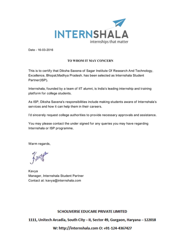 Internshala-Letterhead | PDF