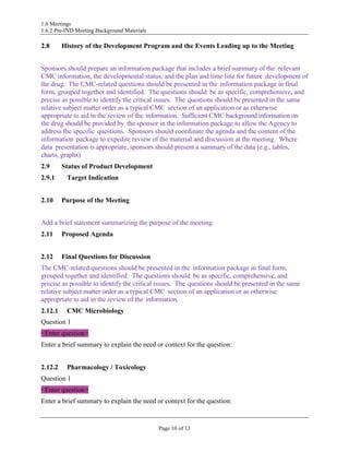IND_1.6.2 Pre-IND Meeting Background Materials | PDF