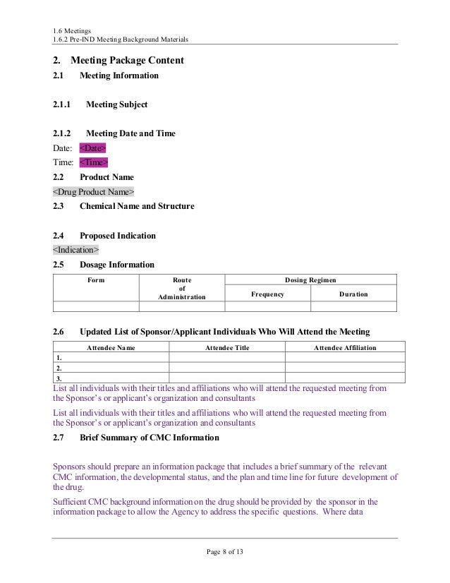 IND_1.6.2 Pre-IND Meeting Background Materials