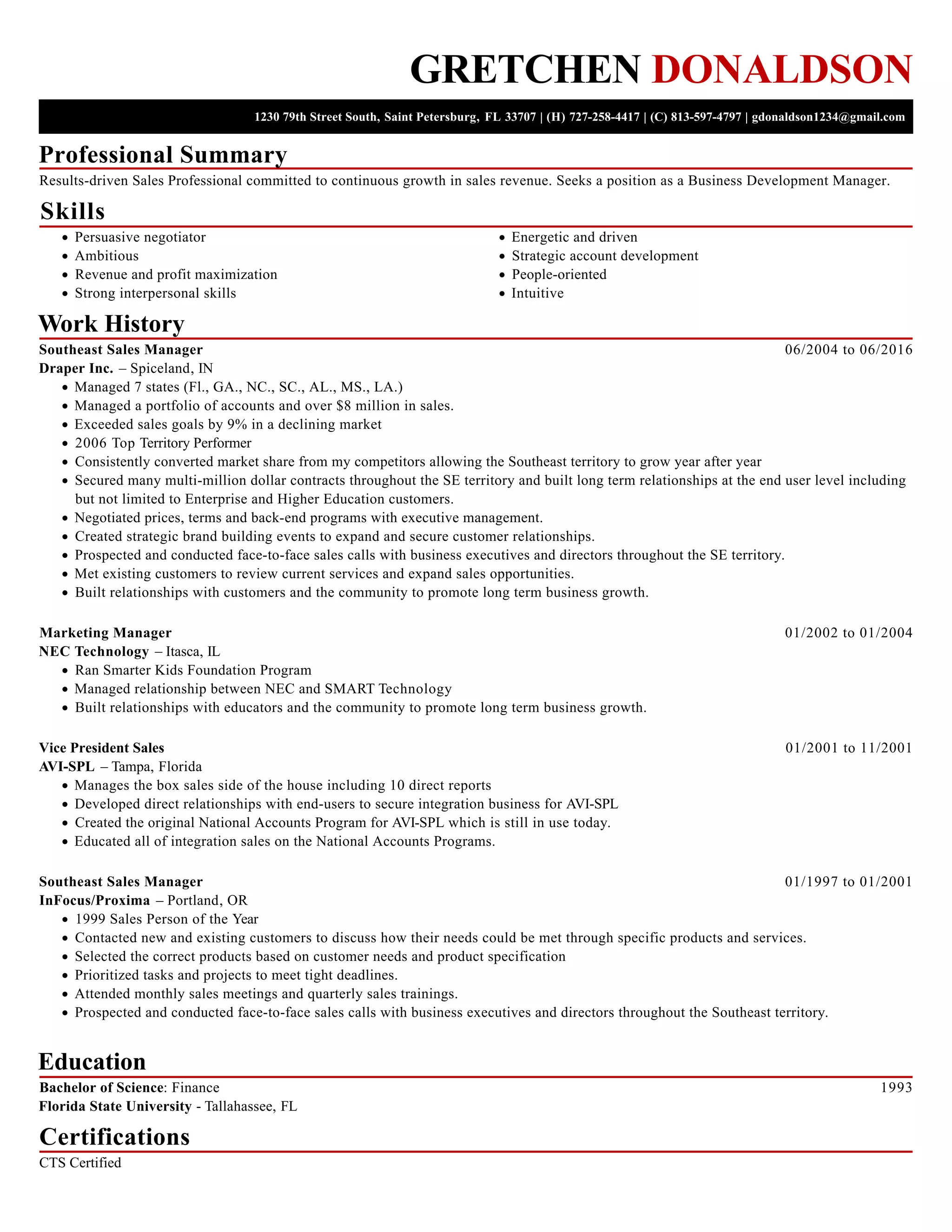 Gretchen Donaldson Resume 2016 | PDF