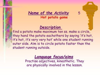 39 ACTIVITIES FOR ENGLISH LESSON | PPTX