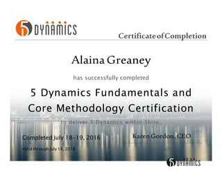 5-Dynamics Certification | DOCX
