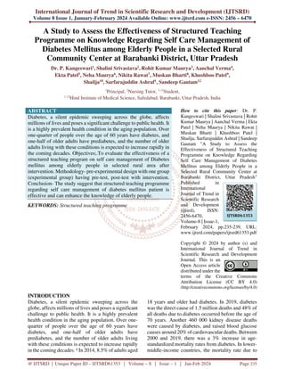 A Study to Assess the Effectiveness of Structured Teaching Programme on ...