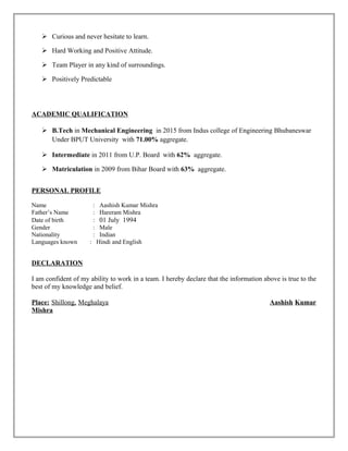 Aashish CV | DOC