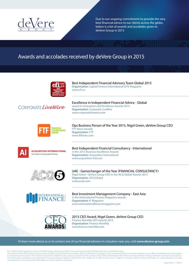 Awards 2015 - deVere Group | PDF