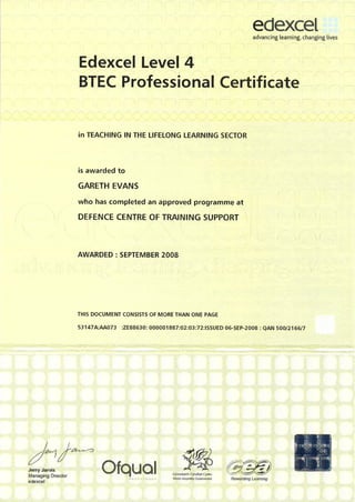 BTEC Level 4 Certificate in Teaching | PDF