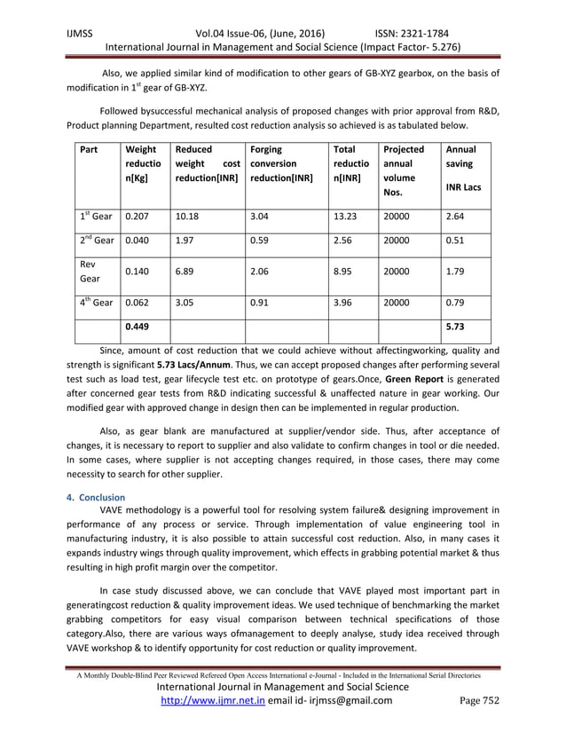 Application of VAVE in Cost reduction at Automobile Industry | PDF ...