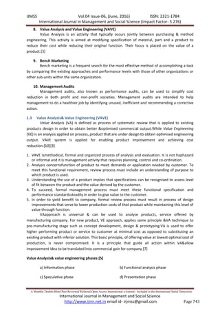 Application of VAVE in Cost reduction at Automobile Industry | PDF
