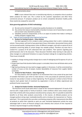 Application of VAVE in Cost reduction at Automobile Industry | PDF