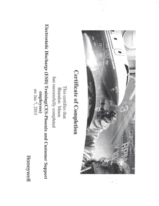 Scan Honeywell ESD training Cert | PDF