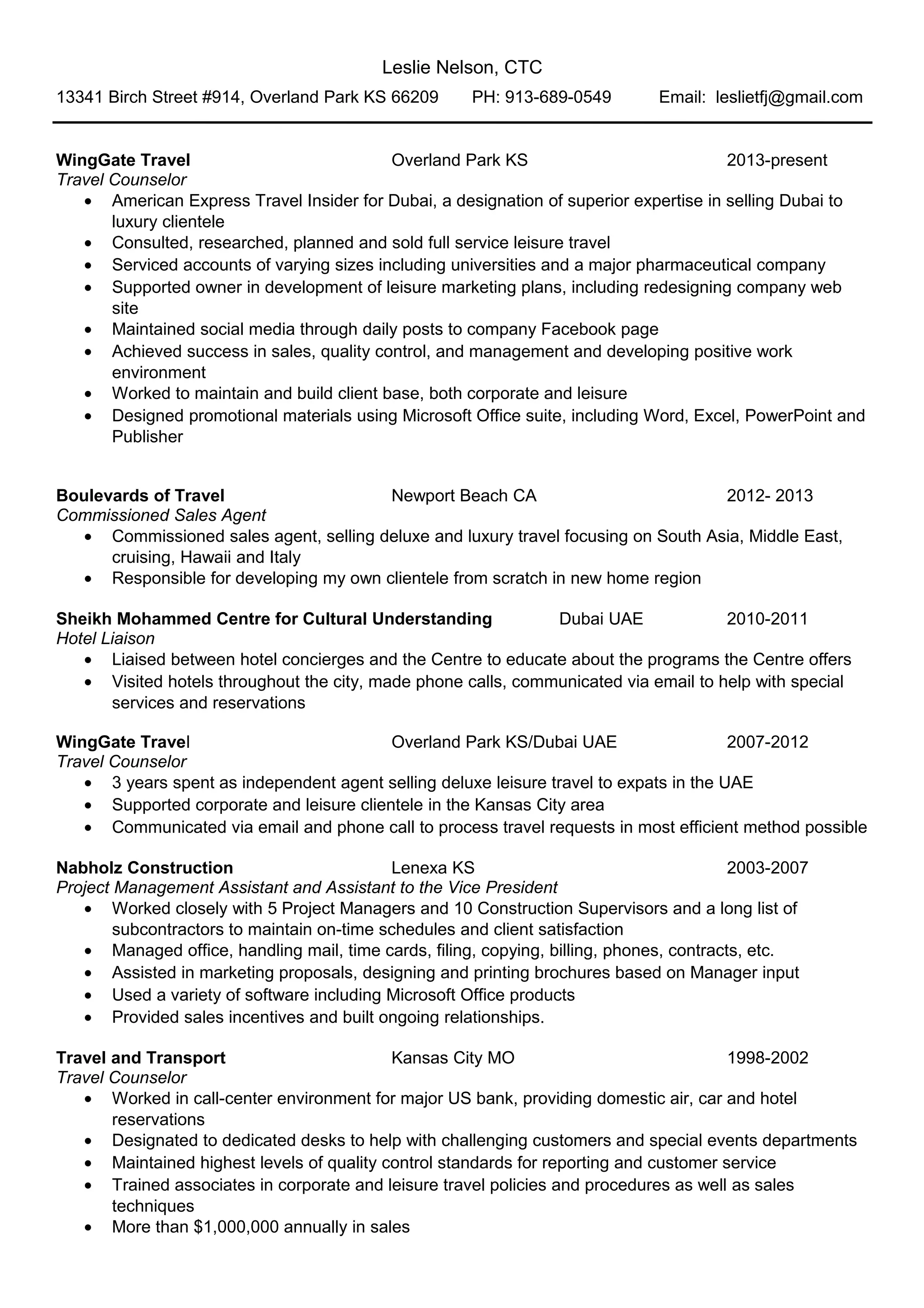 Leslie Nelson Resume 2016 | PDF