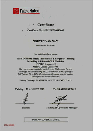 BOSIET - OPITO Approved | PDF