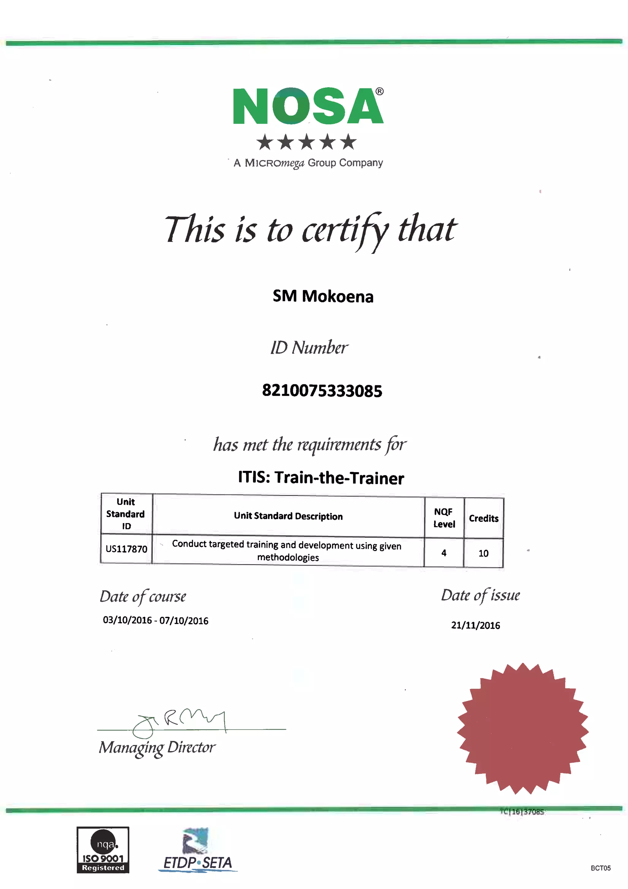 ITIS Certificate | PDF