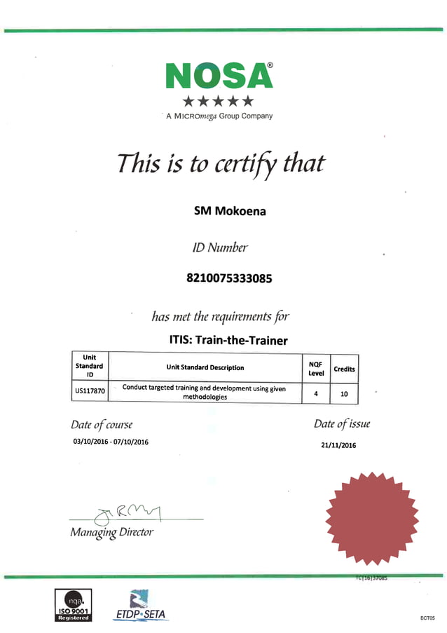 ITIS Certificate | PDF