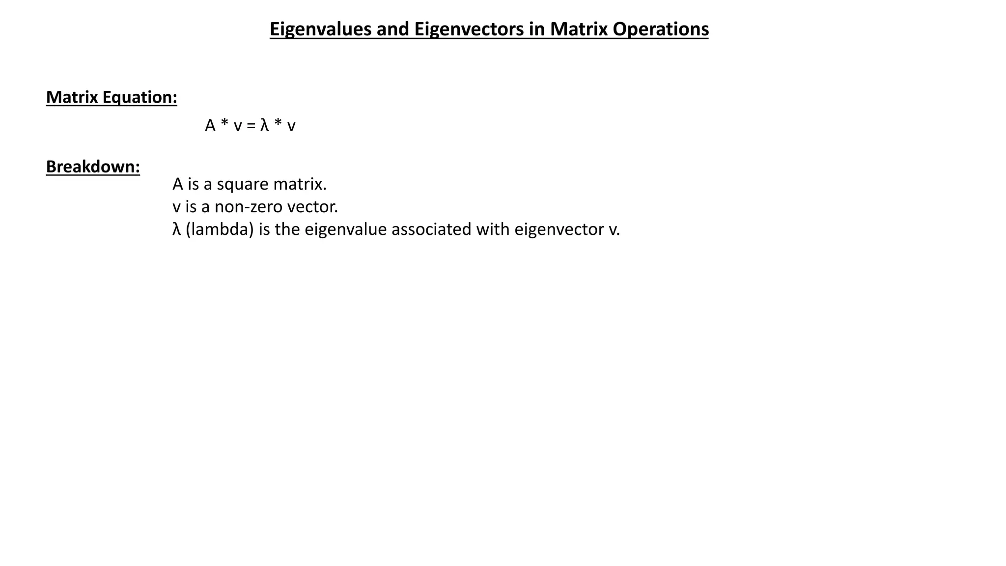 Understanding Eigenvalues and Eigenvectors PPT presentation | PDF