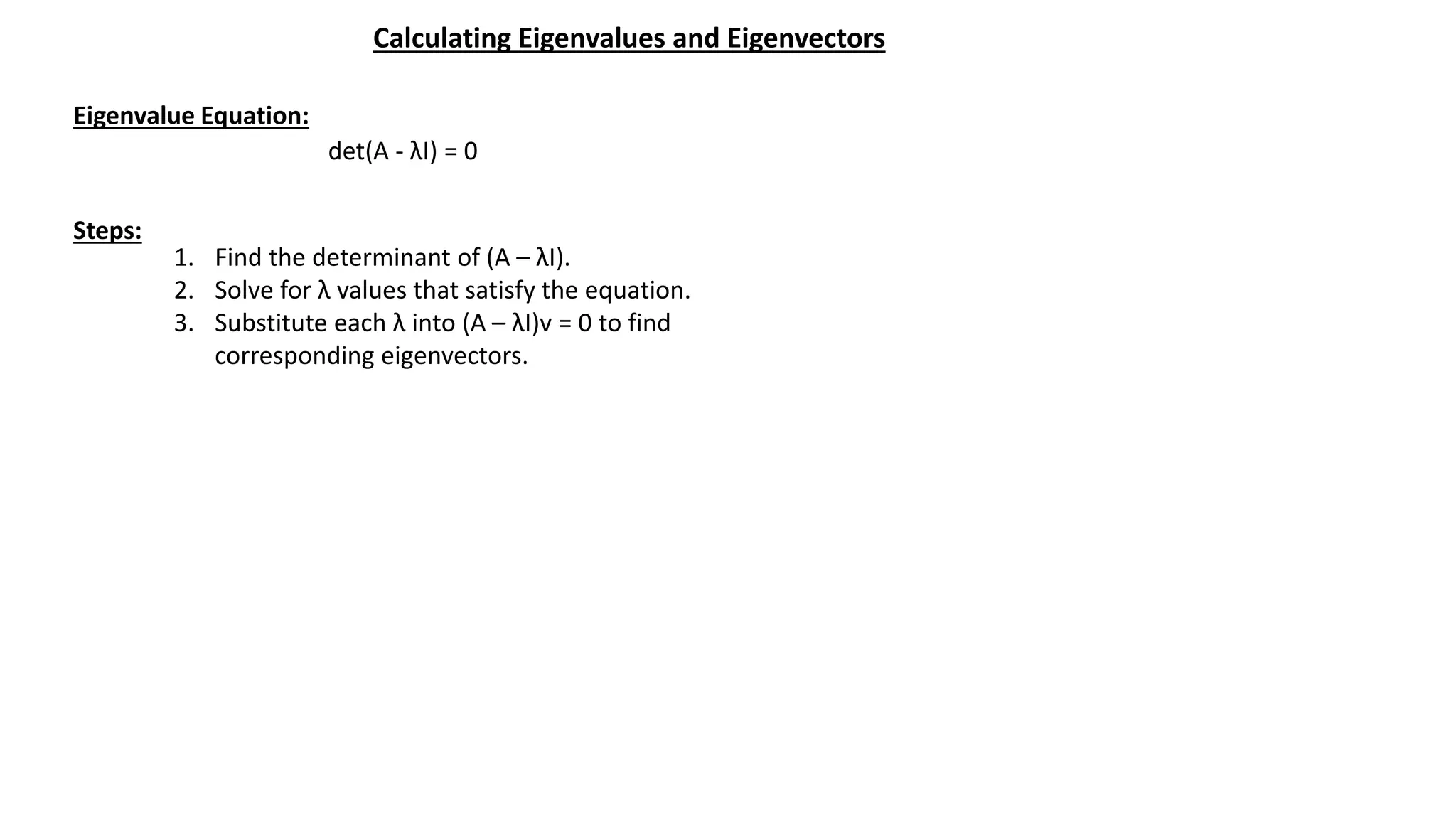 Understanding Eigenvalues And Eigenvectors Ppt Presentation Ppt 