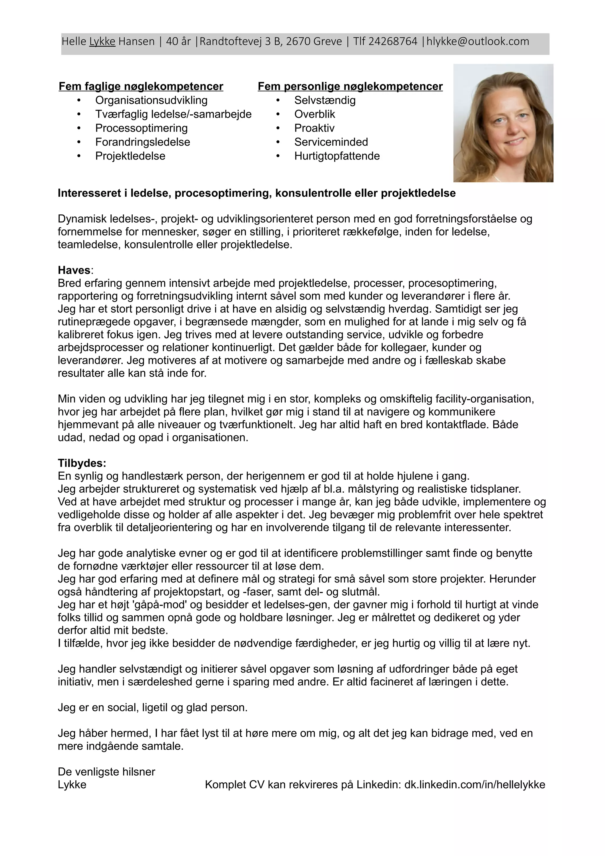 One-pager til jobsøgning | PDF
