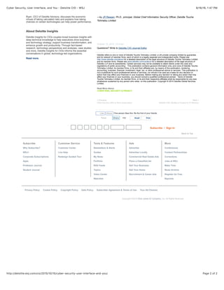 Cyber Security, User Interface, and You - Deloitte CIO - WSJ | PDF