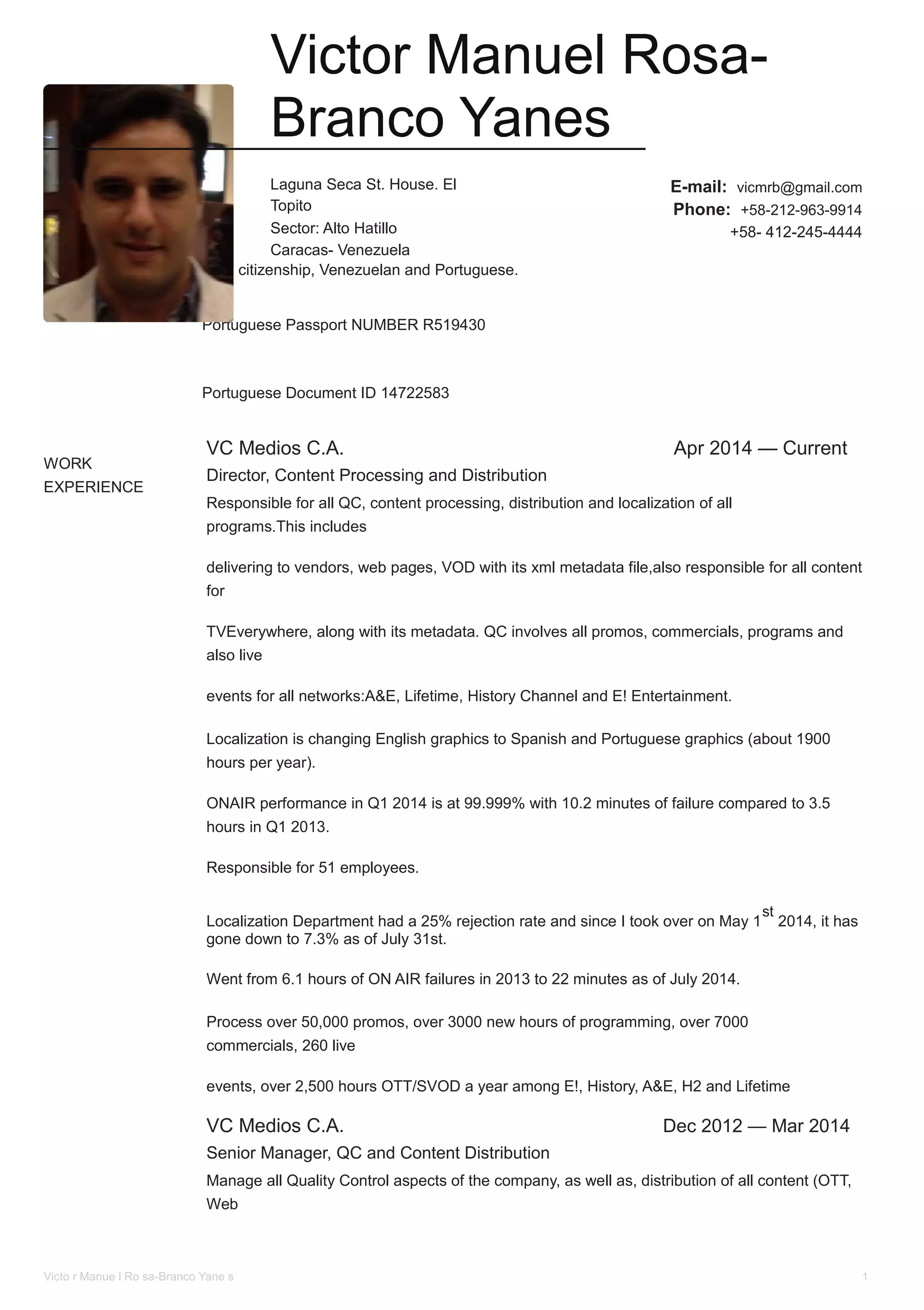 Victor Rosa-Branco Resume | DOC