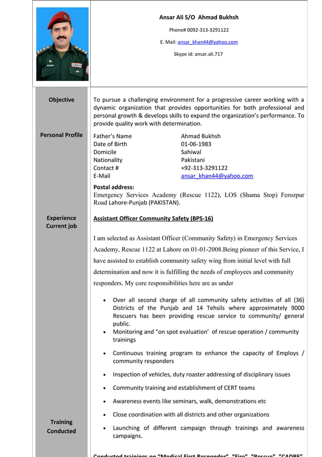 cv of Ansar.RSO | Careers