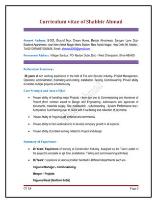 Resume - Shabbir Ahmed 1 | DOC