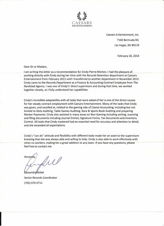 2-20-14 Caesars recommendation | PDF