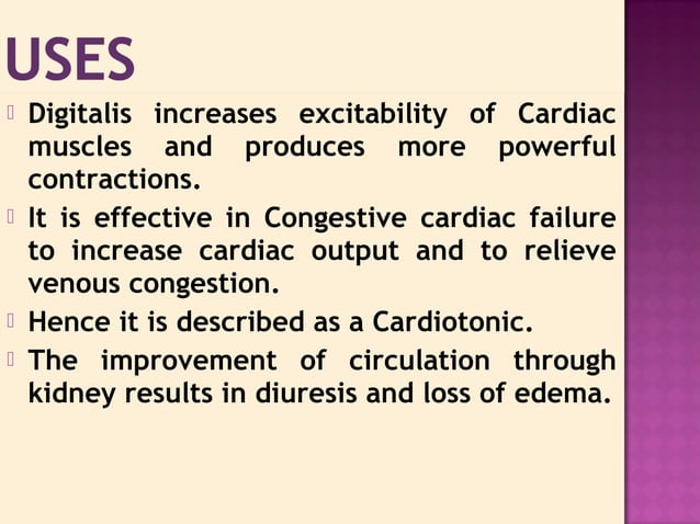 DIGITALIS the glycosidal drug | PPT | Heart and Cardiovascular Diseases | Diseases and Conditions