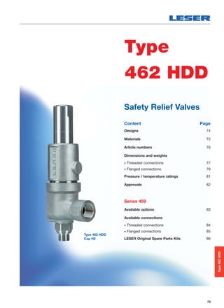 LESER-Safety-Valve-Compact-Performance-Extended-Catalog-EN | PDF